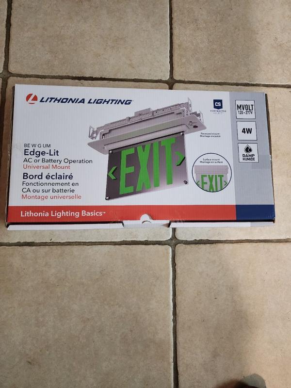 Lithonia Lighting 3.6-Watt 120-277-Volt LED White Hardwired Exit Light ...
