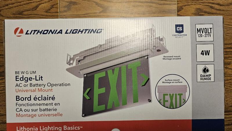 Shop Lithonia Lighting Basics Edge-Lit Exit Sign Collection at Lowes.com