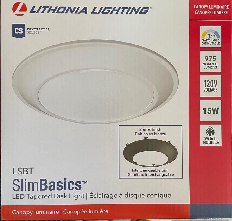 Lithonia Lighting 1.84-in Matte Bronze Indoor/Outdoor LED Flush Mount ...