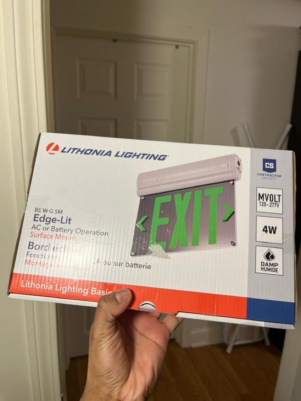 Lithonia Lighting 3.6-Watt 120-277-Volt LED White Hardwired Exit Light ...