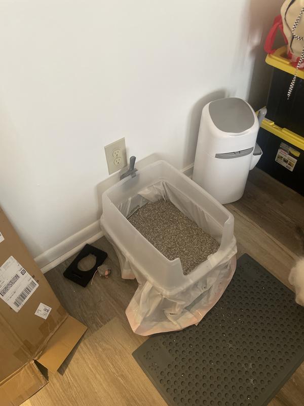 Litter Genie White Style Pail Cat Litter Waste Disposal System for Odor ...