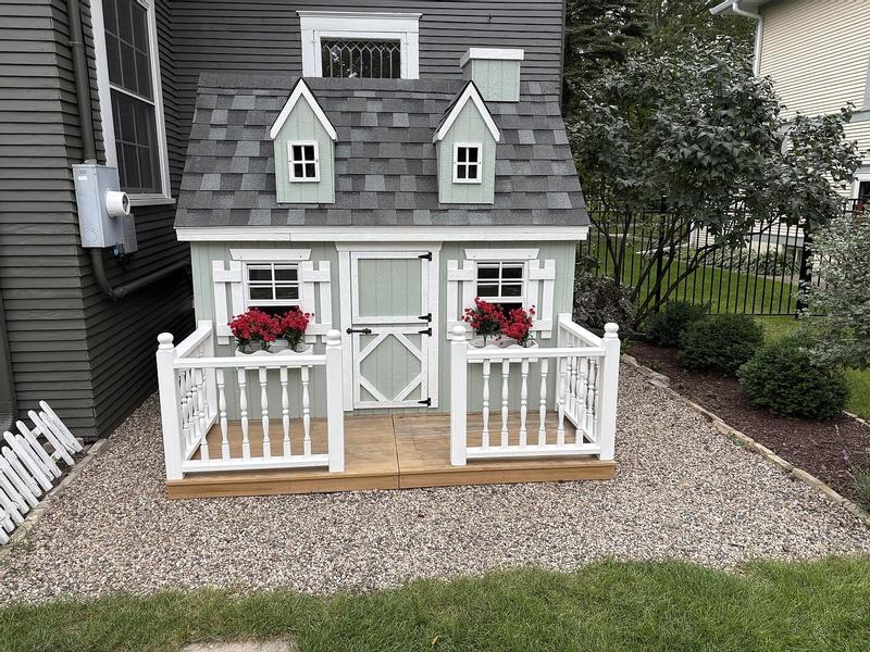 Little Cottage Co 8x10 Cape Cod Playhouse with Loft Outdoor Wood ...