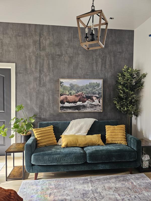 Allie Midnight Jade Green Fabric 80 Sofa Living Spaces