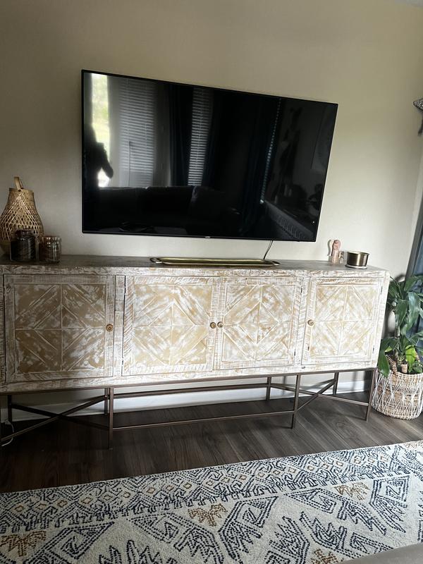 Midnight Snow Reclaimed Wood 70 Inch Long TV Stand Media