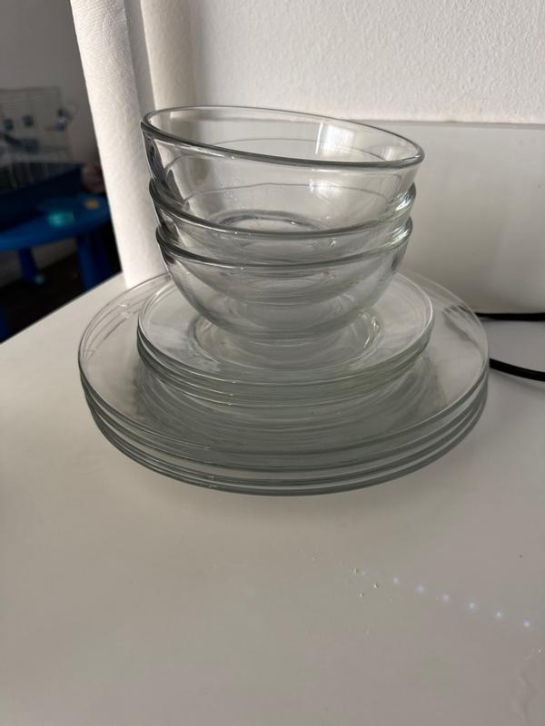 Libbey 12‑Piece Clear Glass Round Dinnerware Set Service for 4 in the ...