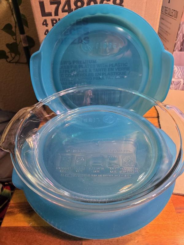 Libbey Baker’s Premium Glass Pie Dish Set of 2 with Lids 9 Inch Round ...