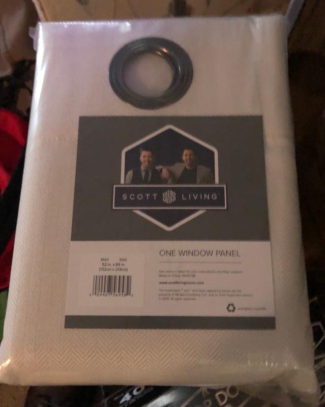 Scott Living 84-in Sand Blackout Grommet Single Curtain Panel at Lowes.com