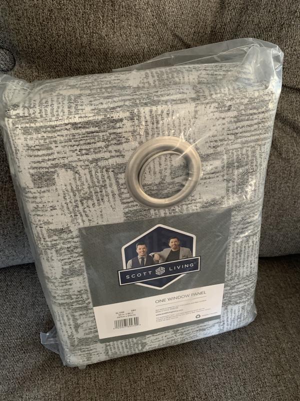 Scott Living 84-in Blue Blackout Standard Lined Grommet Single Curtain ...