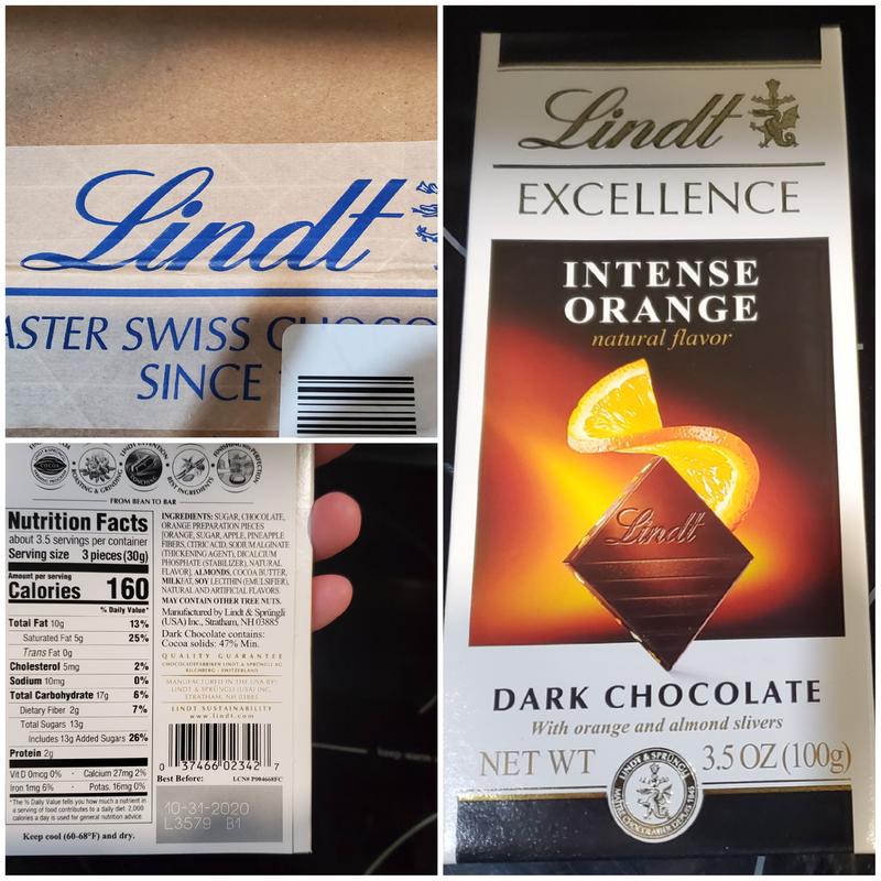 Lindt dark chocolate orange store