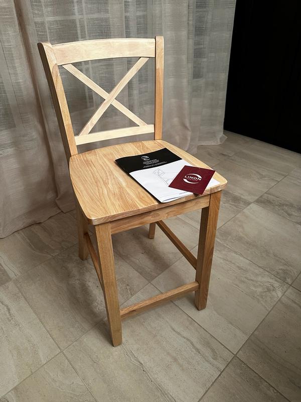 Linon Unfinished 24-in H Counter height Wood Bar Stool in the Bar ...