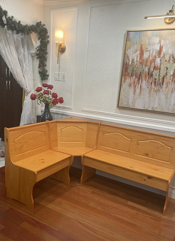 Linon Chelsea Honey Corner Dining Bench in the Dining Benches ...