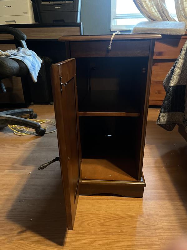 Linon 24-in W x 24-in H Hazelnut Wood Modern End Table with Storage ...