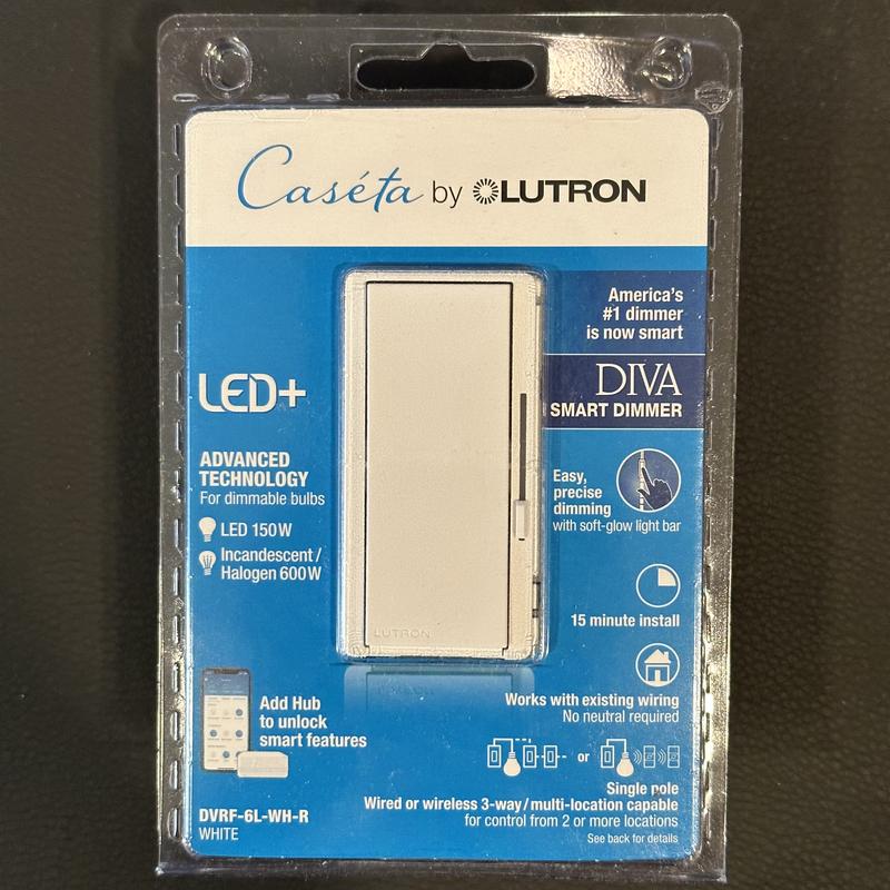 Lutron Caseta Smart Lighting Diva Smart Multi-location Smart with LED Illuminated Rocker Light ...