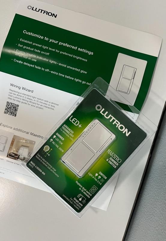 Lutron Maestro LED- Single-pole Dual Touch Light Dimmer Switch
