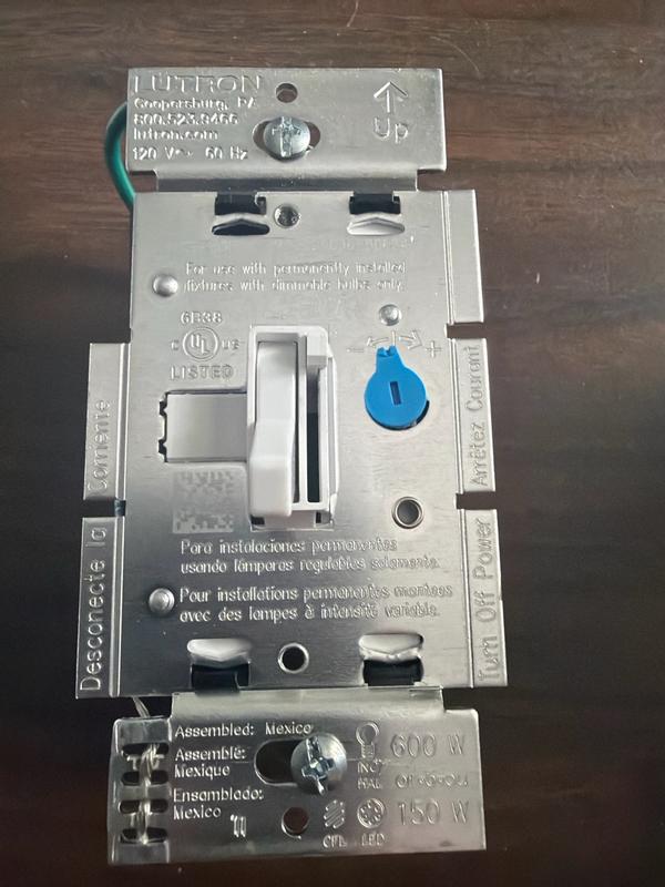 Lutron Toggler Single-pole/3-way LED Toggle Light Dimmer Switch, Almond ...