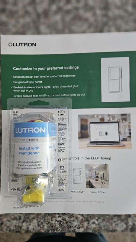 Lutron Maestro LED- Single-pole Dual Touch Light Dimmer Switch
