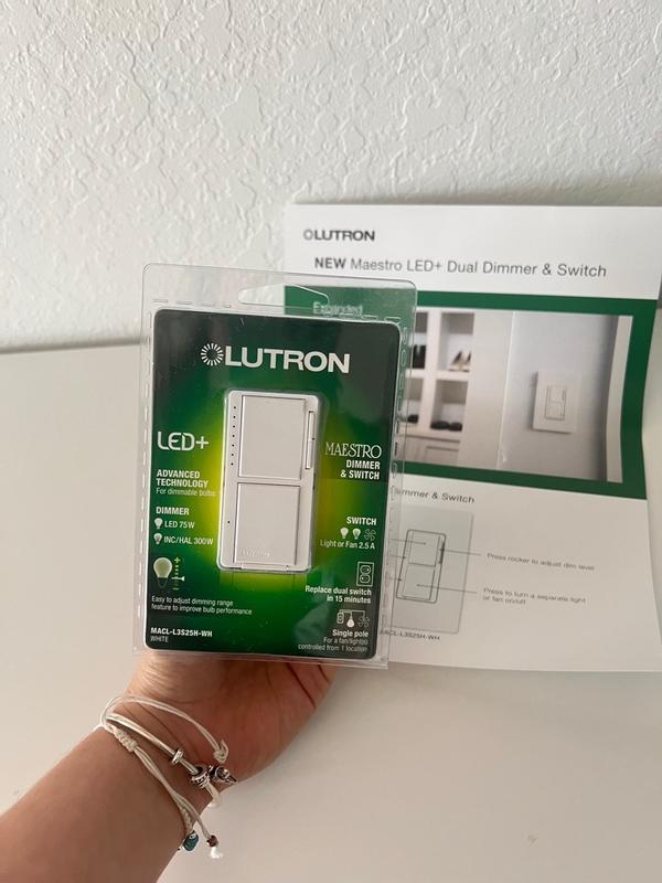 Lutron Maestro LED- Single-pole Dual Touch Light Dimmer Switch