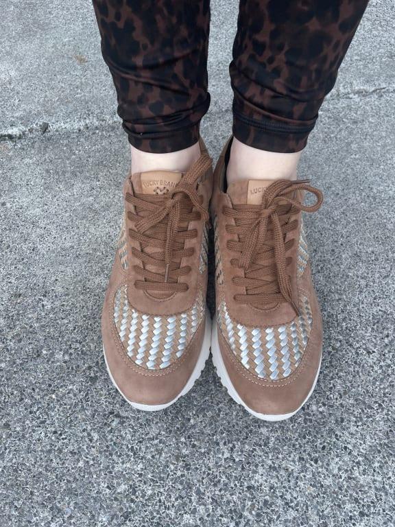 Lucky Brand Women's Deva Woven Knit Lace-Up Sneakers - Macy's