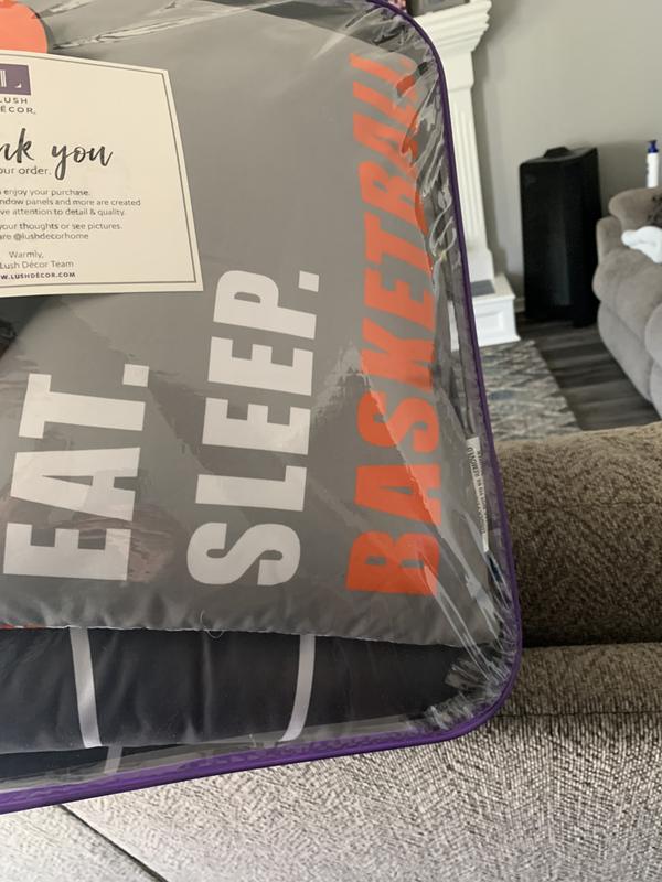 Lush Decor Black Graphic Print Reversible Full/Queen Comforter with ...