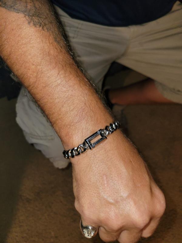 Lacoste Men's Stainless Steel Curb Chain Bracelet - Macy's