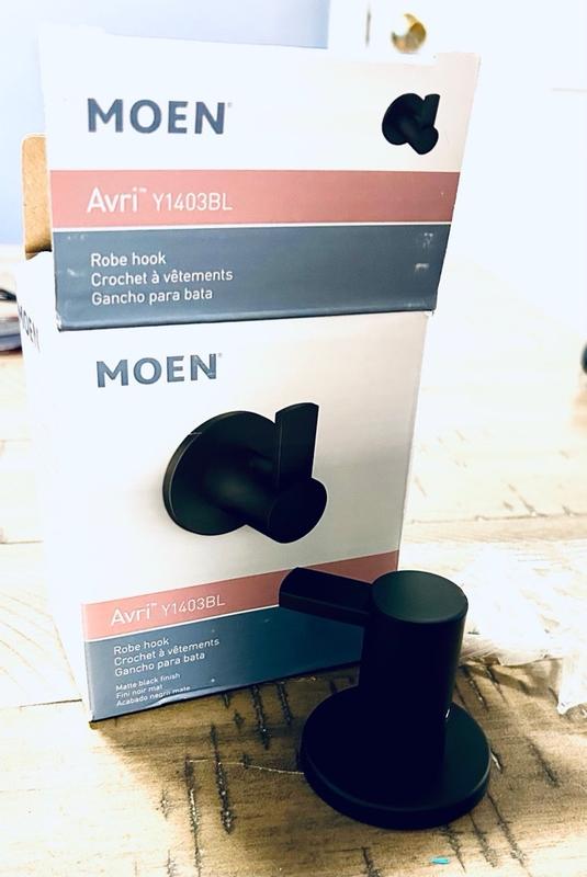 Moen Avri Brushed Nickel Single Wall Mount Towel Hook Y1403BN at Lowes.com