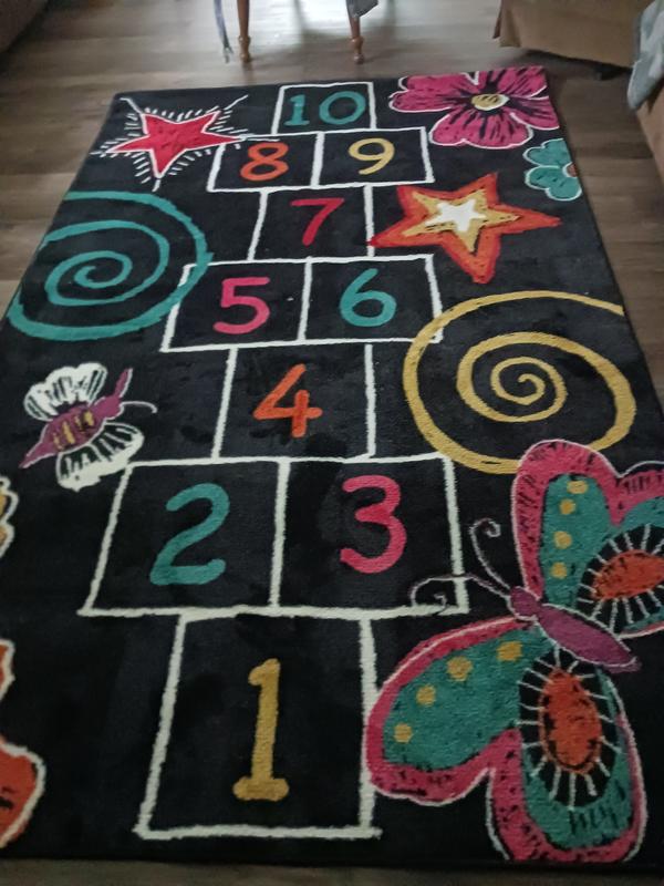 Mohawk Aurora Hopscotch Chalk Area Rug in Black | Bed Bath & Beyond