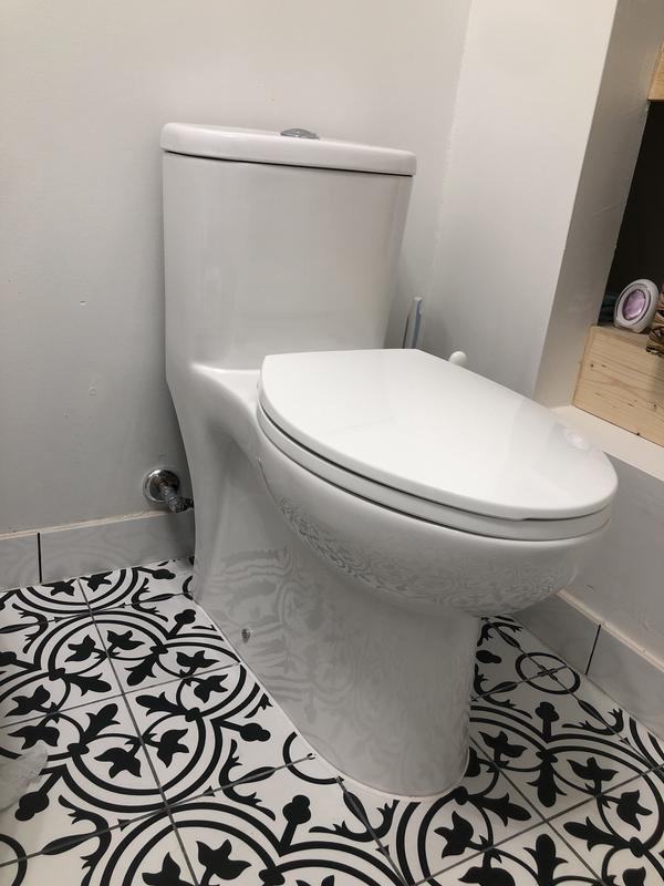 Signature Hardware Alledonia White Elongated Standard Height Soft Close ...