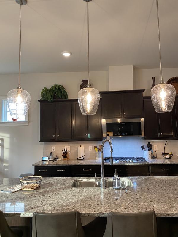 Quoizel Towne 1 -Light Brushed Nickel Transitional Seeded glass Dome ...