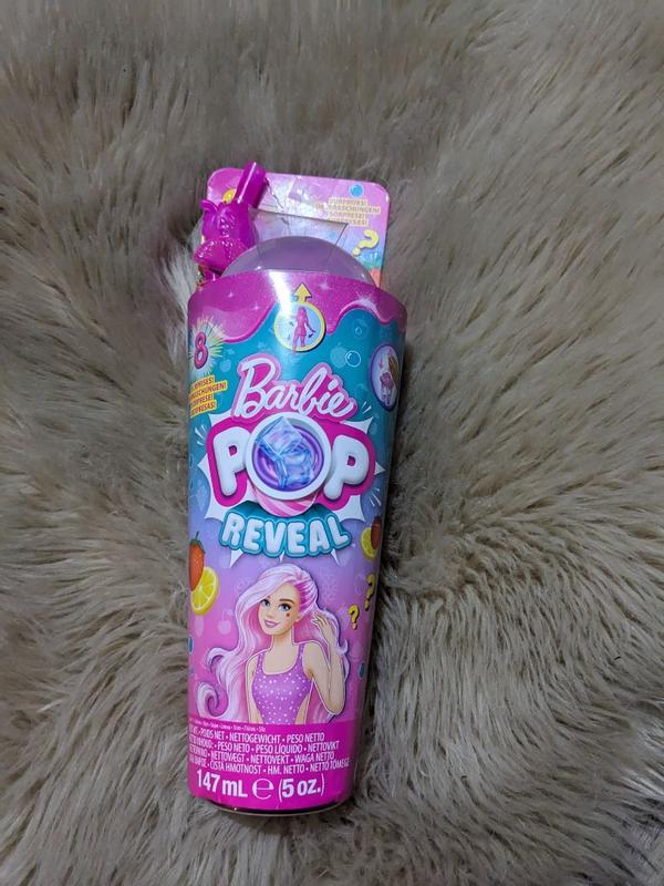 Barbie Pop Reveal Fruit Series Strawberry Lemonade Doll, 8 Surprises ...