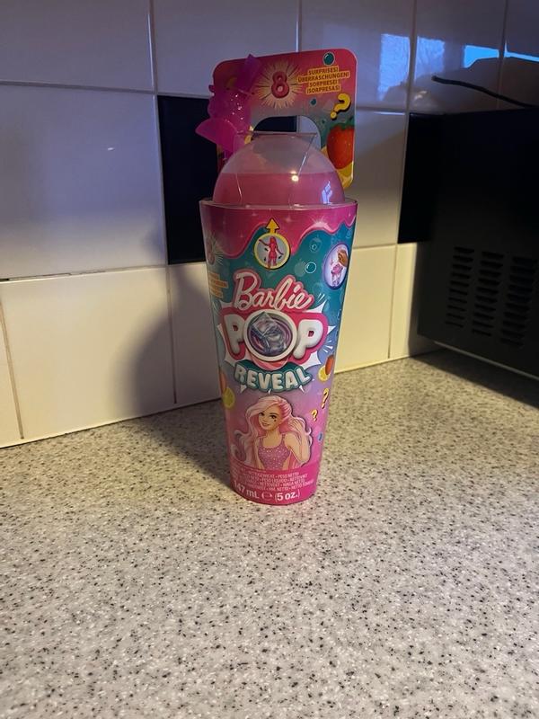 Barbie Pop Reveal Fruit Series Strawberry Lemonade Doll, 8 Surprises ...