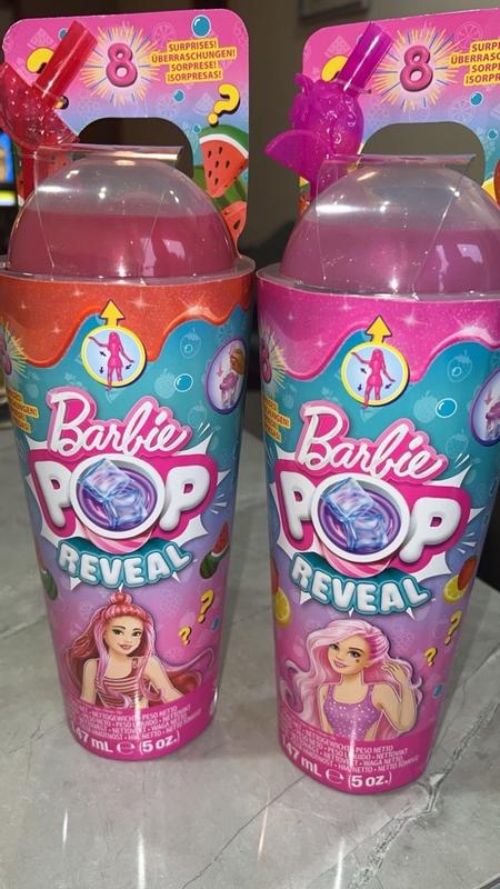 Barbie Pop Reveal Fruit Series Strawberry Lemonade Doll, 8 Surprises ...