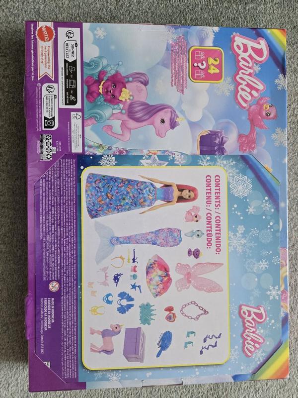 Barbie Advent Calendar, Fashion Doll 24 Surprise Accessories, Transform ...