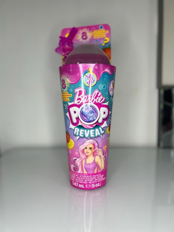 Barbie Pop Reveal Fruit Series Strawberry Lemonade Doll, 8 Surprises ...