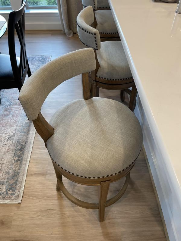 Maven Lane Alexander Kitchen Counter Stool in Weathered Oak Finish w ...