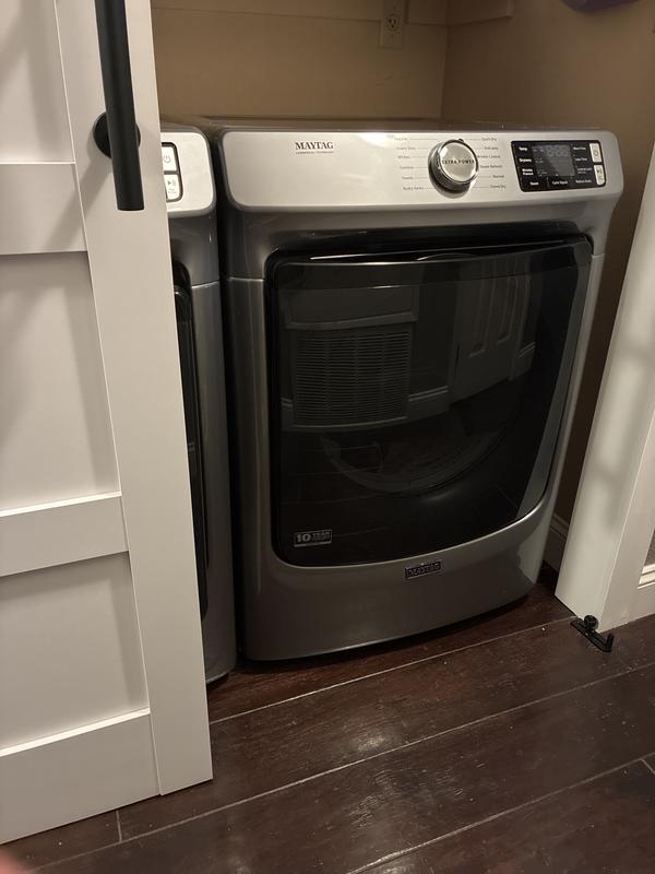 Maytag 7.3-cu ft Stackable Steam Cycle Vented Gas Dryer (Metallic Slate ...