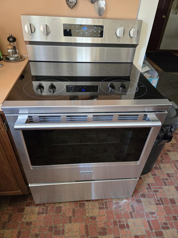 Maytag 30-in Glass Top 5 Burners 5.3-cu ft Steam Cleaning Freestanding ...