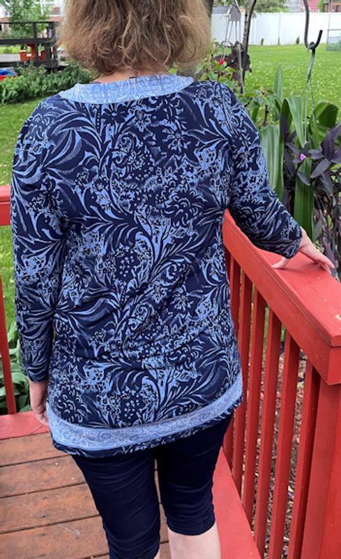 JM Collection Women's Printed 3/4 Sleeve Lace-Up Knit Top, Created for ...