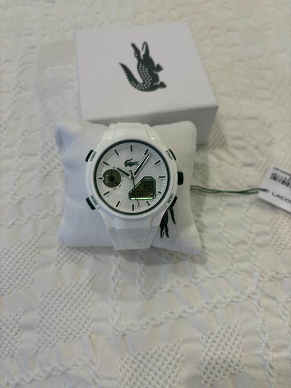 Lacoste Men's LC33 White Silicone Strap Watch 45mm - Macy's