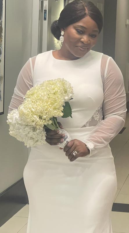 Eliza J Women's Jewel-Neck Sheer-Cutout Scuba Crepe Gown - Macy's