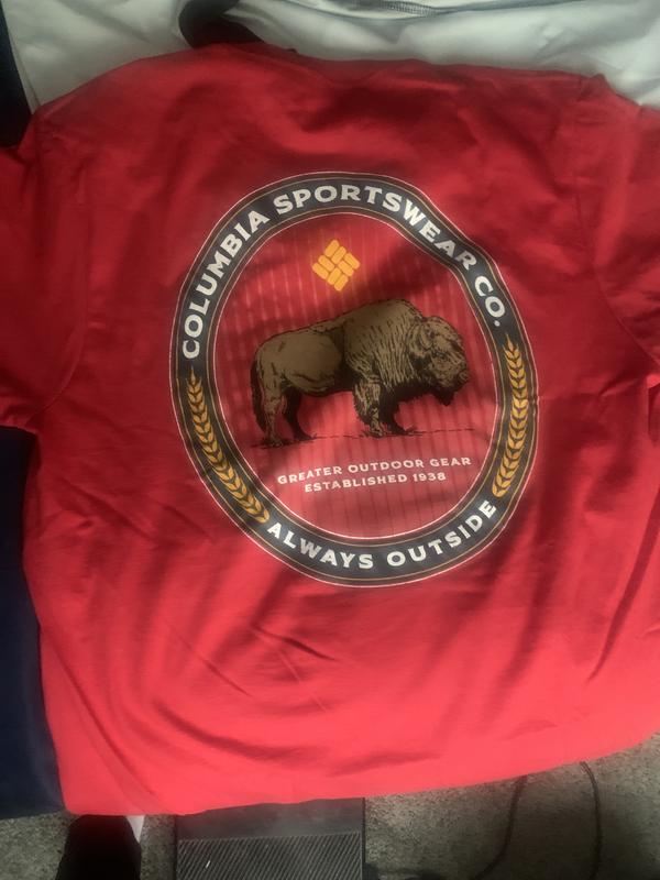 Columbia Men's Benjamin Bison Short-Sleeve Crewneck Graphic T-Shirt ...