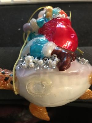 Holiday Lane Seaside Santa Riding a Turtle Ornament, Created for Macy's ...