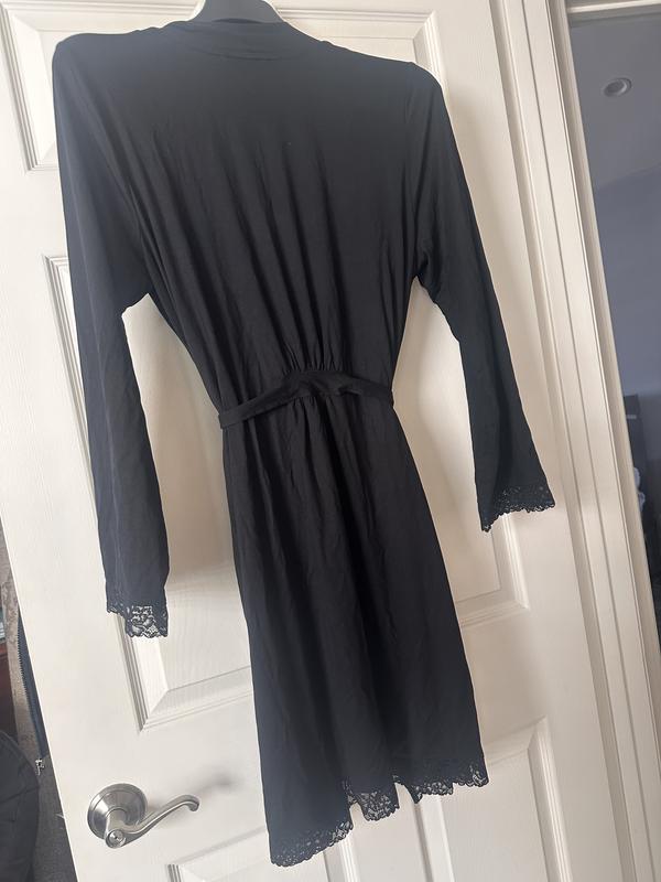 State of Day Women's Lace-Trim Knit Wrap Robe, Exclusively at Macy's ...