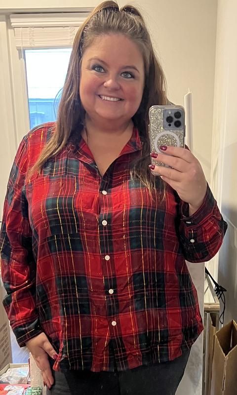 Style & Co Plus Size Perfect Shine Shirt, Created for Macy's - Macy's