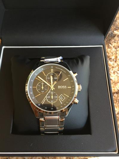 HUGO BOSS Men's Chronograph Grand Prix Stainless Steel Bracelet Watch ...