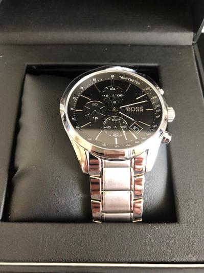 HUGO BOSS Men's Chronograph Grand Prix Stainless Steel Bracelet Watch ...