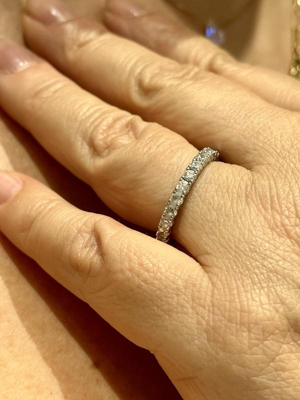 Suzy Levian Sterling Silver Cubic Zirconia Pave U Shape Setting ...