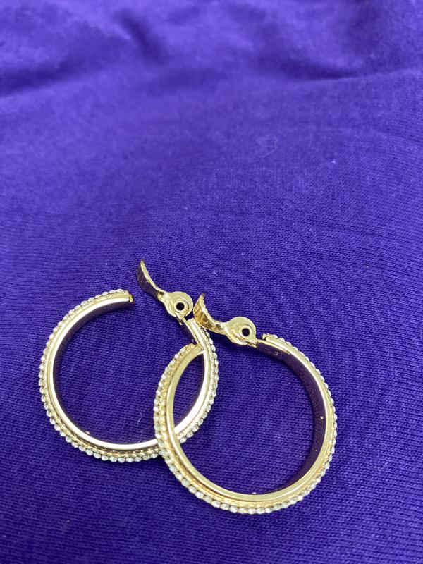 Ralph Lauren Pavé Clip On Hoop Earrings in Gold Tone | Bloomingdale's