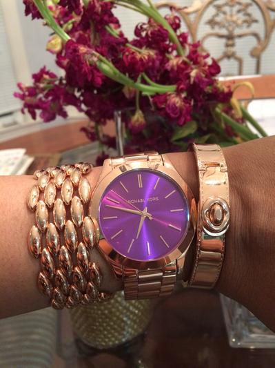 Michael Kors Women's Slim Runway Rose Gold-Tone Stainless Steel ...