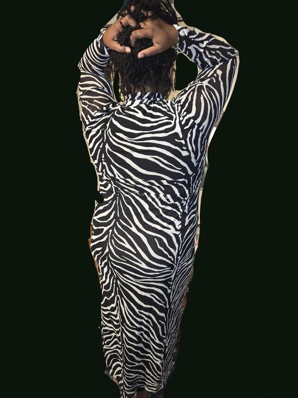 Bar III Trendy Plus Size Zebra-Print Mock-Neck Mesh Dress, Created for ...