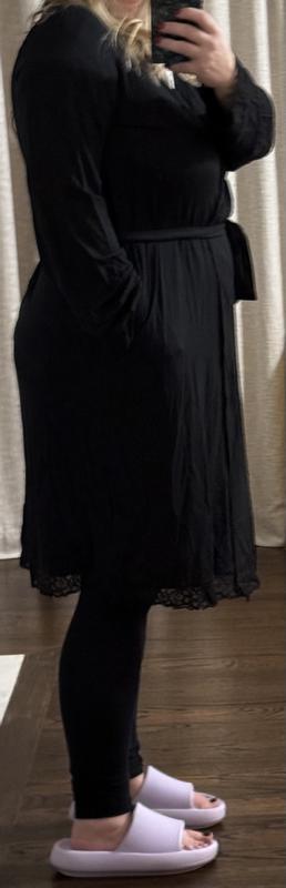 State of Day Women's Lace-Trim Knit Wrap Robe, Exclusively at Macy's ...